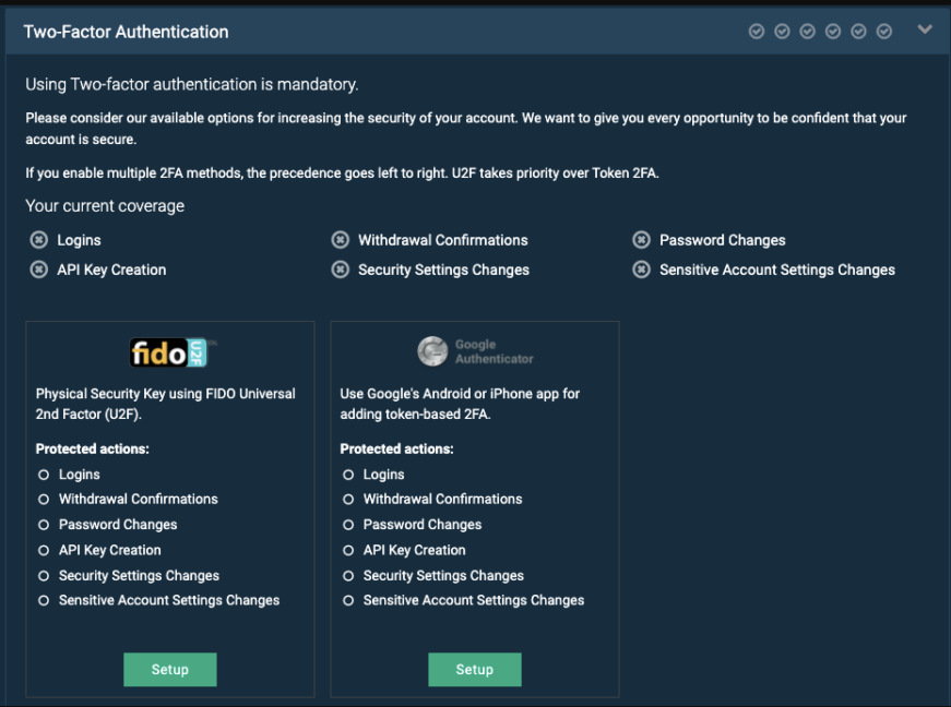 Comment activer ou désactiver l' A2F sur Bitfinex