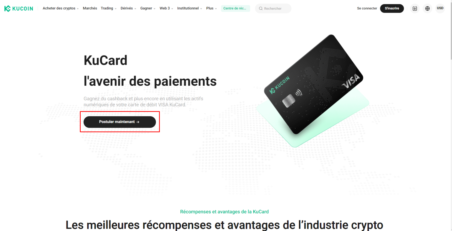 La carte Kucoin : avantages de la carte crypto Kucard