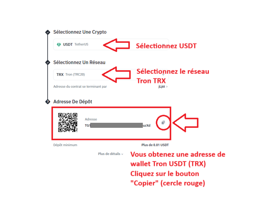 Comment créer une adresse USDT Tron (TRX)